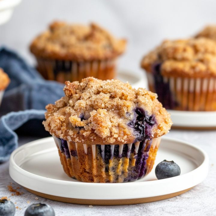 The Best Crumb Topped Blueberry Muffins - Krystel's Cooking