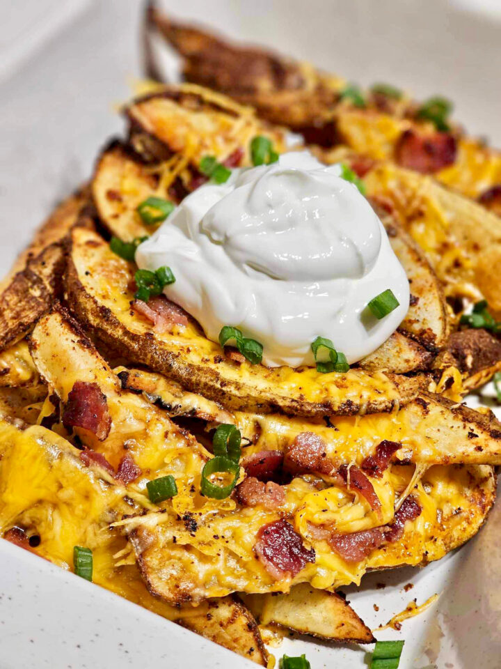 Bacon Cheddar Potato Wedges - Krystel's Cooking