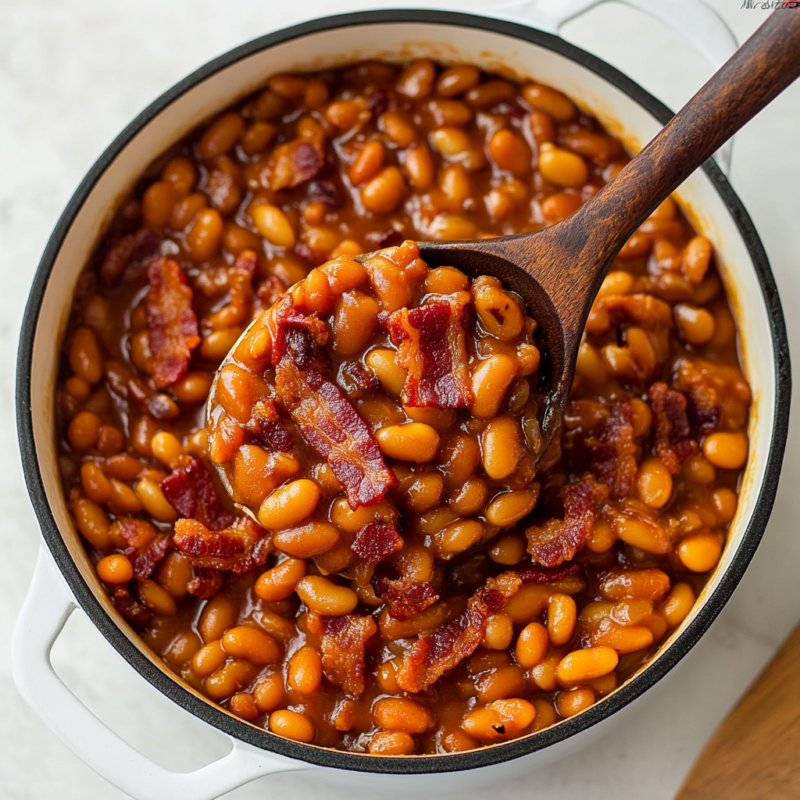 Baked Beans With Bacon - Krystel's Cooking
