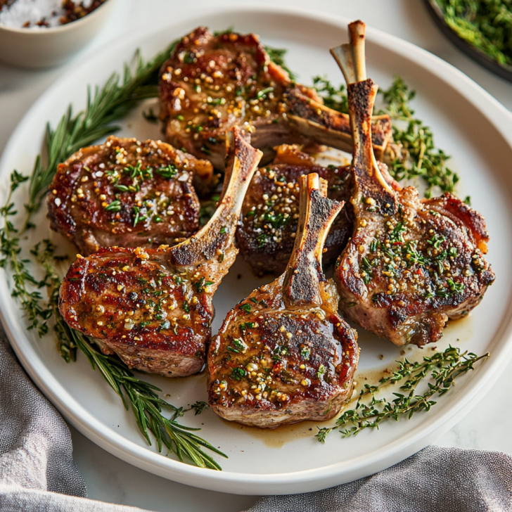 Garlic Lamb Chops with Rosemary - Krystel's Cooking