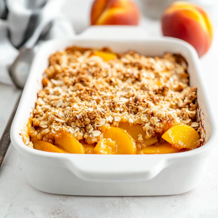 Easy Canned Peach Crisp - Krystel's Cooking