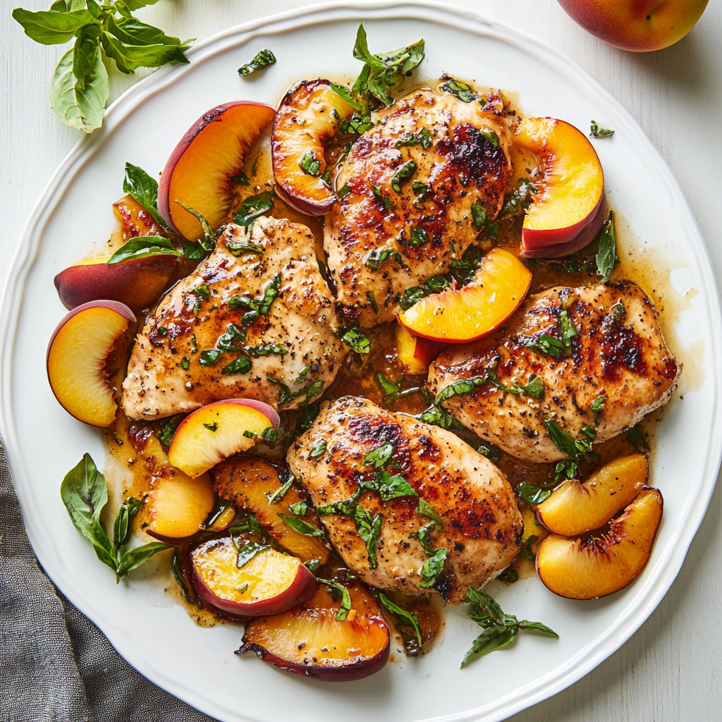 Chicken Breast with Peaches - Krystel's Cooking